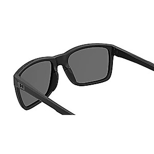 UA Hustle Rectangular Sunglasses, Matte Black Frame w/ Polarized Gray Lenses