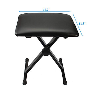 ShowMaven Heavy Duty Keyboard Stand and Bench, Adjustable Height and Portable (Single-X)