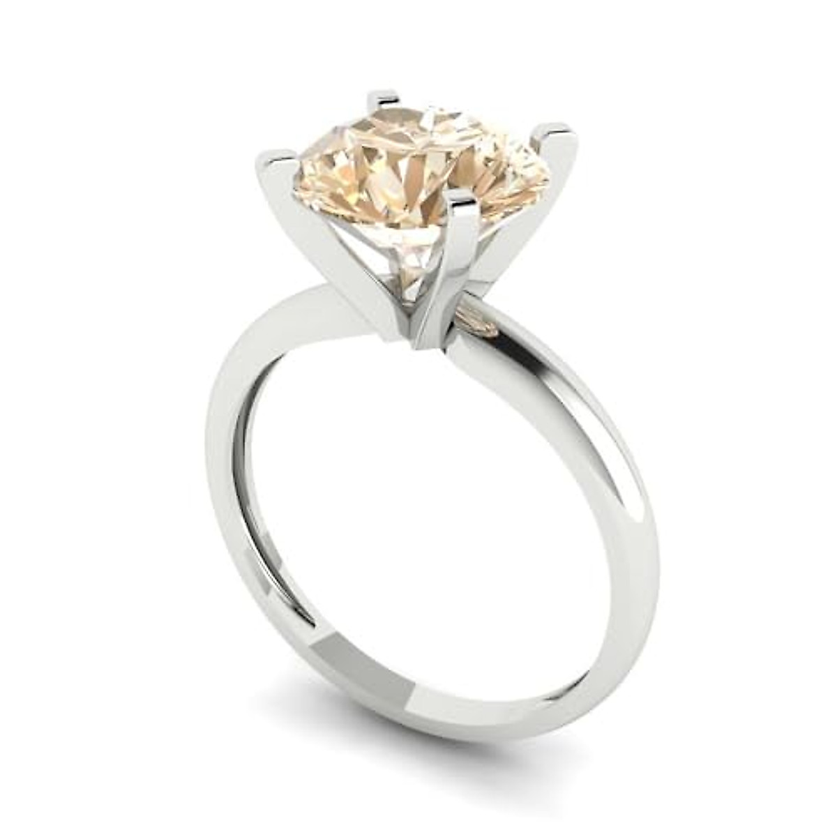 Clara Pucci 2.50ct Round Cut Solitaire Genuine Natural Morganite Wedding Bridal Designer Anniversary Engagement Ring 14k White Gold