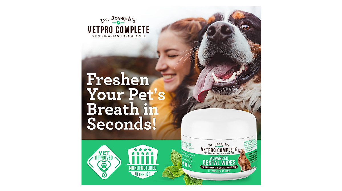 VetPro Complete Dog Dental Wipes for Fresh Breath & Healthy Gums