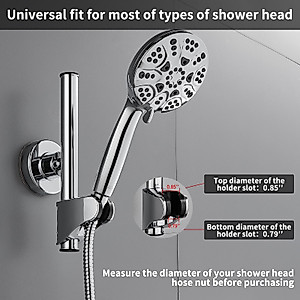 Starensky Shower Head Holder, Wall Mounted Shower Holder, Adjustable Suction Cup Shower Bracket, Relocatable Shower Wand Attachment for Bathroom Wall, Chrome Coating