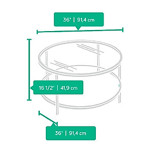 Sauder 417830 Int Lux Coffee Table Round, Glass / Gold Finish