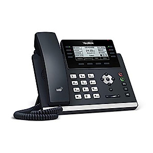 Yealink T43U IP Phone, 12 VoIP Accounts. 3.7-Inch Graphical Display. Dual USB 2.0, Dual-Port Gigabit Ethernet, 802.3af PoE, Power Adapter Not Included (SIP-T43U)