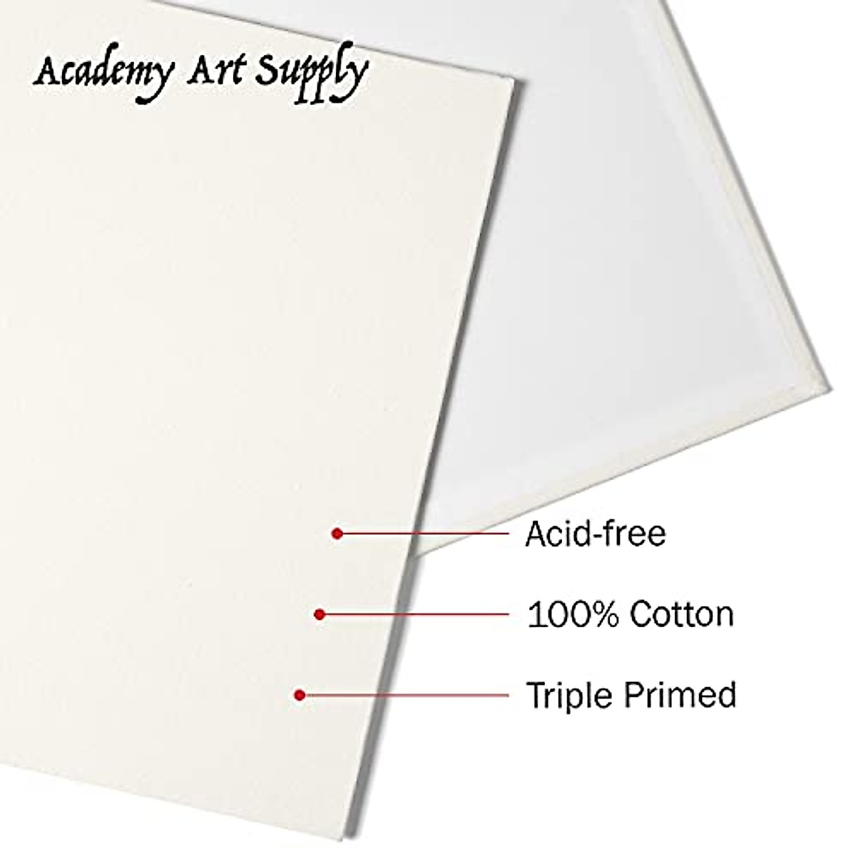 Academy Art Supply Canvases Panels 10 x 10 inch - 100% Cotton Artist Blank Canvas Board for Painting, Pre-gessoed, Primed, Acid-Free Canvas Panels, Perfect for Acrylic and Oil Painting, Pack of 12