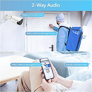 【2-Way Audio & Dual Antenna Enhanced】 90ft Night Vision Outdoor Wireless Security Camera System, Wireless Surveillance Camera System, WiFi Video Surveillance, Home Security Cameras