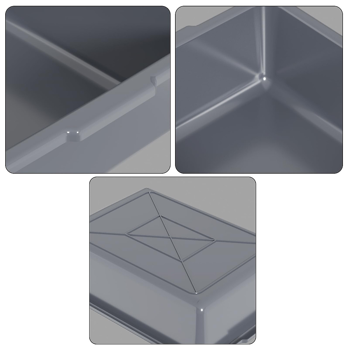 Vadidiya 24 L Plastic Utility Bus Tub, Large Commercial Bus Boxes, Gray, 4 Packs