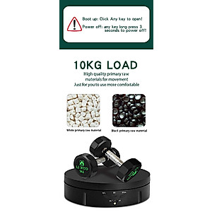 JAYEGT Motorized Rotating Display Stand, 5.74inch /22LB Load, 360 Degree Electronic Turntable Display Stand for Photography Products Shows, Jewelry, Watch, 3D Models, Cake, White