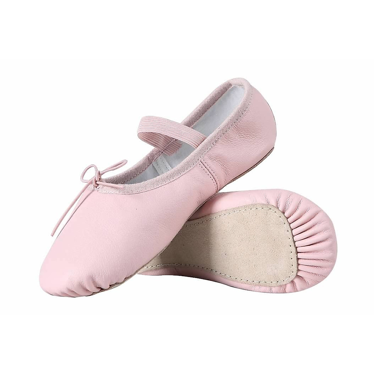 Linodes Genuine Leather Ballet Shoes/Ballet Slippers/Dance Shoes for Women and Girls-Pink-8M