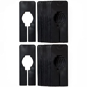 NAHANCO QSDBBLANK50, Black Rectangular Clothing Size Dividers, Blank, Kit of 50