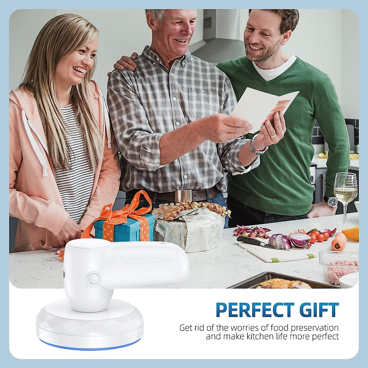 Mason Jar Vacuum Sealer Food Saver Jar Sealer 6 in 1 Electric Handheld Vacuum Sealer Air Pump for Wide and Regular Mouth Mason Jar Compatible with Food Saver Vacuum Sealer Machine (White)