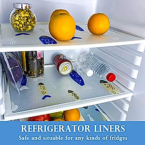 Bloss Shelf Liner Blue Fish Pattern 12In*6.5Feet + Bloss Gray Drawer Liner 12In*20Feet