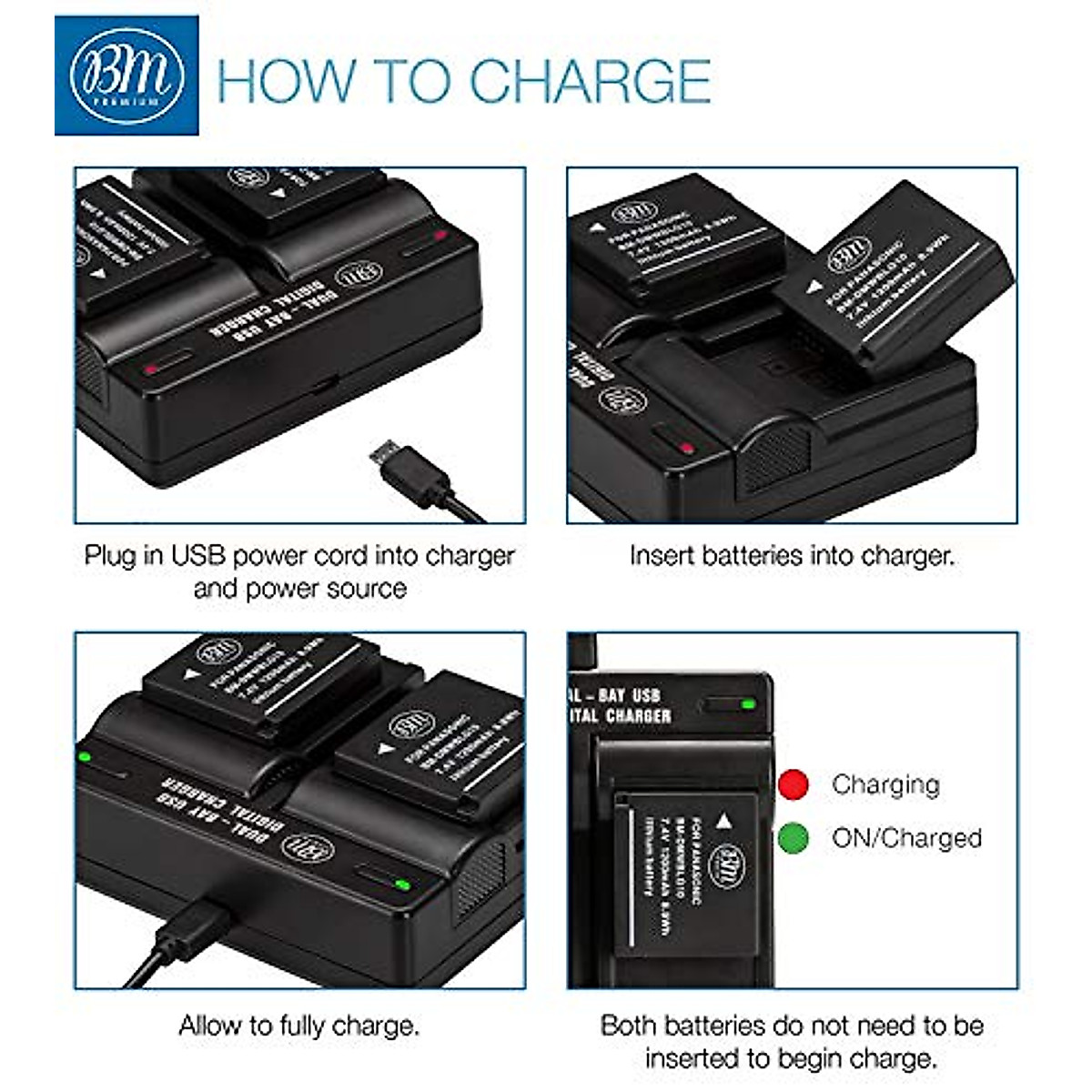 BM 2 Pack DMW-BLG10 Batteries and Dual Battery Charger for Panasonic Lumix DC-G100 DC-ZS80 DC-GX9 DC-LX100 II DC-ZS200 DC-ZS70 DMC-GX80 DMC-GX85 DMC-ZS60 DMC-ZS100 DMC-GF6 DMC-GX7K DMC-LX100K Cameras