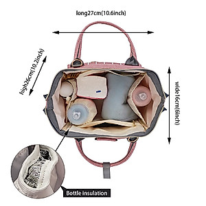 MOMIGO Diaper Bag Backpack- Baby Waterproof Multi-Function Mini Smart Diaper Bag Backpack With Insulation Pocket Baby Messenger for Outdoor & Working Mothers, Small Size (Pink)