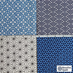 Needles Quilt Studio - 8 Fat Quarters 22" X 18" (Beach House) | Cotton Quilting Fabric Bundles - Quarter Yard Material for Sewing & Quilters - Precut Bundle Pattern Cloth Packs