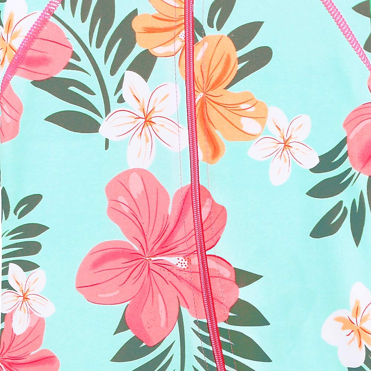 HUAANIUE Baby/Toddler Girl Swimsuit Rashguard Long Sleeve One-Piece Swimwear Cyan 6-12 Months