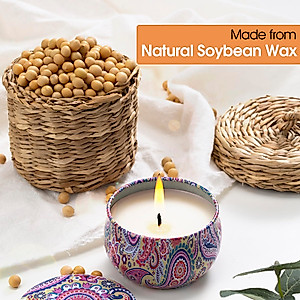 Hausware 3 Pack Scented Candles, 2.5 oz Aromatherapy Candles with Floral Scents,Soy Candles Set with 72H Burning Time,Ideal Gift for Women (Lavender+Vanilla+Rose)