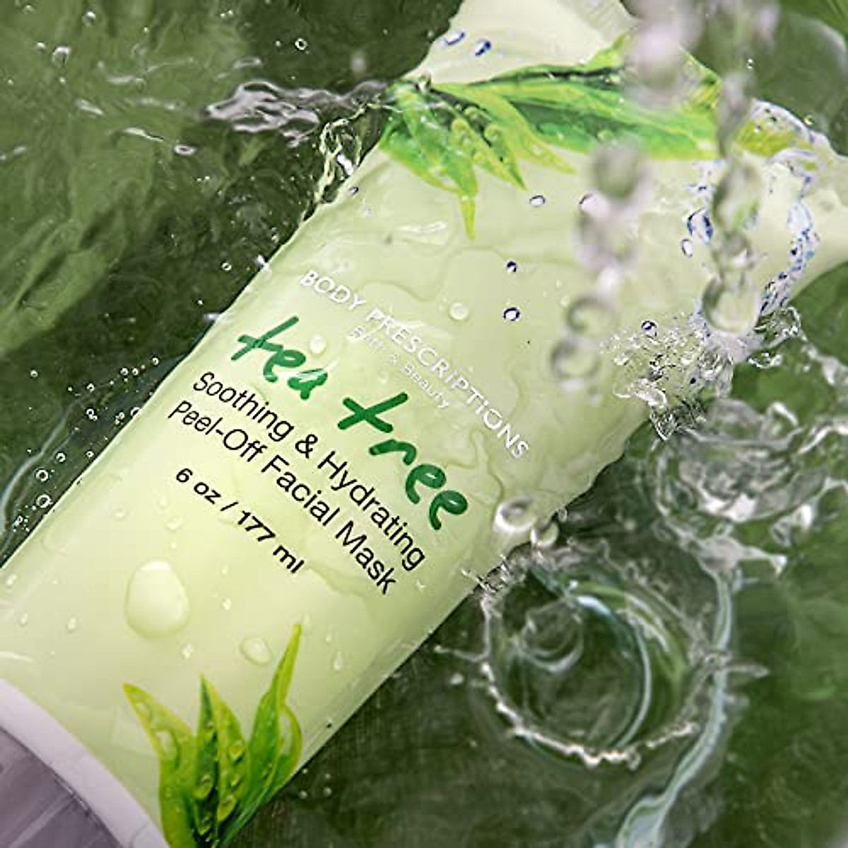 Body Prescriptions - Tea Tree Refining & Nourishing Peel-off Facial Mask, Deep Cleansing Face Mask to Remove Blackheads, Dirt, and Cleanse Pores, Exfoliating Skin Care