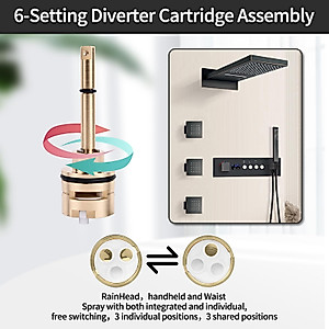 RP51919 6 setting diverter cartridge compatible with rp51919 replacement part set,Brass Construction