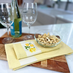 Kafthan - Dish Towels Set - Turkish Cotton Fast Dry Absorbent Kitchen Towels - Waffle Weave - Multicolor Soft Cleaning Towels - Reusable - Home and Kitchen - 18”x28” (Thrive(Floral), 10)