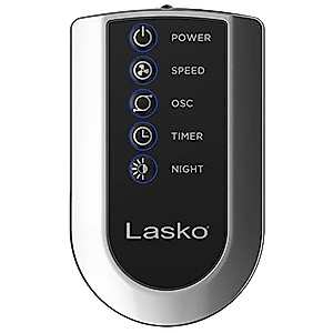 Lasko Oscillating Tower Fan, Nighttime Setting, Remote Control, Portable, Timer, for Bedroom, Home and Office, 3 Quiet Speeds, 42.5", Silverwood, T42954