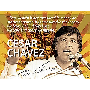 777 Tri-Seven Entertainment Cesar Chavez Poster Quote Labor Activist Education Art Print (24x18), Multicolor (CCPQLAEAP2418)