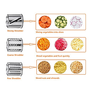 Food Slicer/Shredder Attachment for KitchenAid Stand Mixers - Quick Slice Vegetables/Cheese - 3 Stainless Steel Blades - Dishwasher Safe - Easy Chopping/Shredding