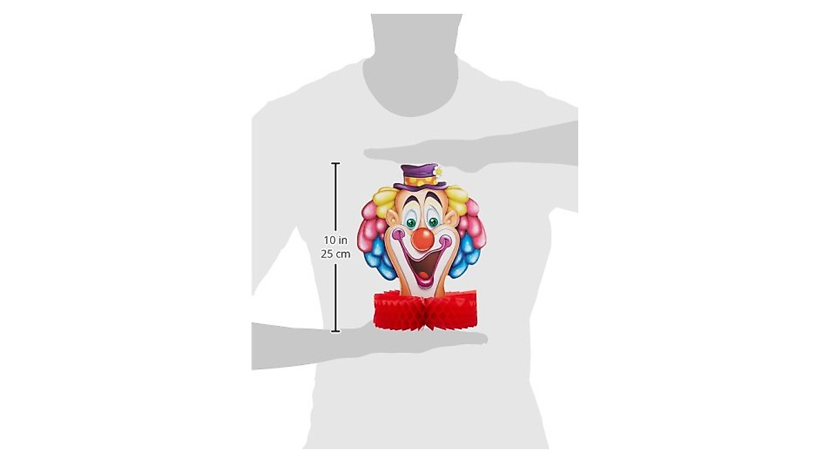 Beistle Clown Centerpiece - 10-Inch Colorful Carnival Decor