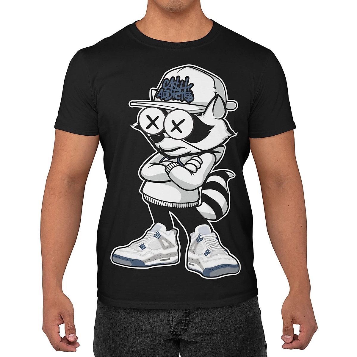 Jordan 4 Midnight Navy Cash Addicts Men's T Shirt to Match Sneakers, Jordan 4s Midnight Navy Tee Matching Midnight Navy