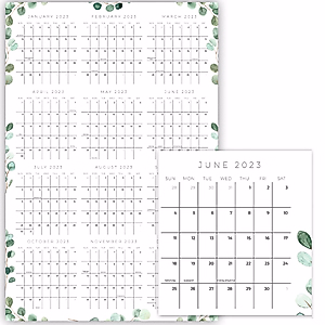 Simplified 2023 Yearly Wall Calendar - Double Sided Large 24" x 36” Calendar For Easy 12 Month Planning - Flexible Vertical or Horizontal Calendar For Your Office & Home