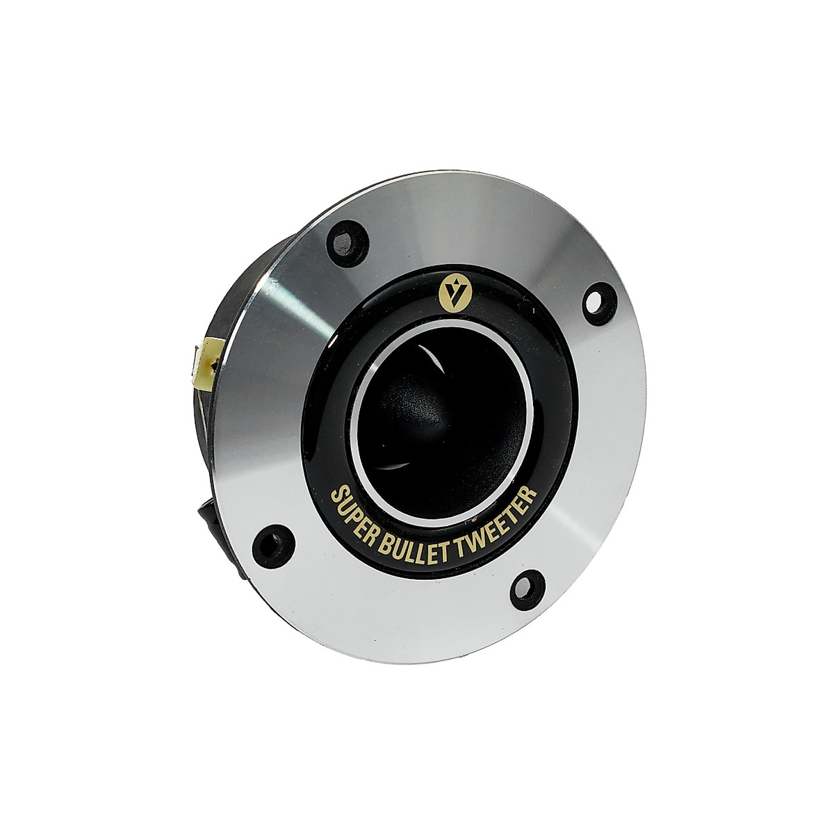 VOYZ 400 Watt Super Tweeter 2KHz - 20KHz - 1” Super Horn Heavy Duty Bullet Tweeter Titanium Diaphragm 4 ohms Chrome Finish with Crossover Capacitor (1 Pair)