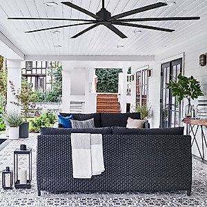 MINKA-AIRE F896-84-CL, Xtreme H2O 84" Ceiling Fan in Coal (Black) Finish with Remote and Additional Wall Control