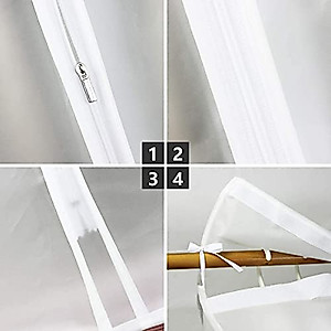 Hanging Garment Bags for Closet Storage Large Hanging Garment Clothes Cover Clothing Storage Bag with Magic Tape and Zipper Translucent Closet Clothes Protector for Suit Coat 21.6 x 19.7 x 35.4 inch