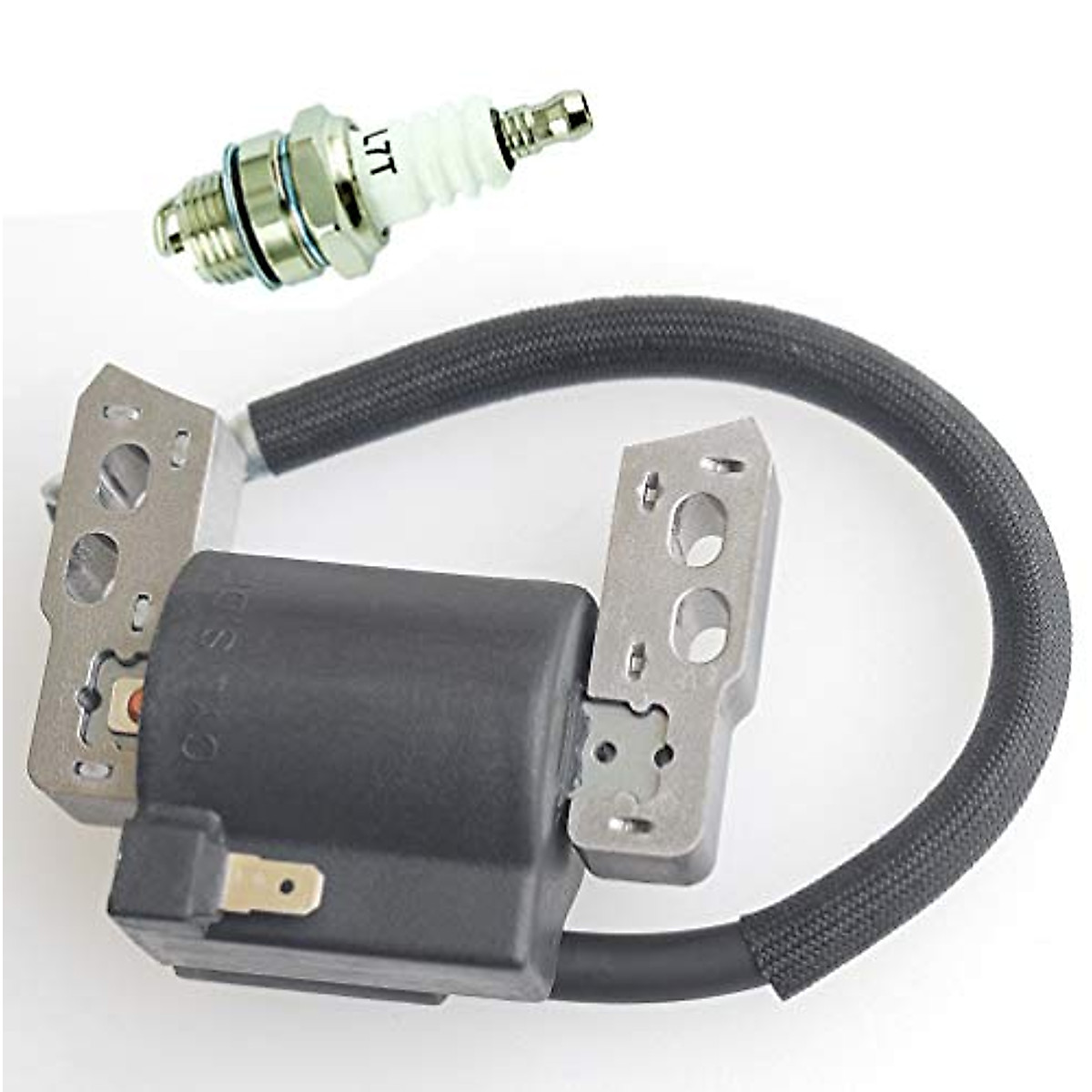 590454 Ignition Coil+L7T Spark Plug,Compatible with Briggs & Stratton799381 790817 692605 802574 Magneto Armature,Compatible with Briggs & Stratton engine models:129H00 Series(0005-0185) Engine