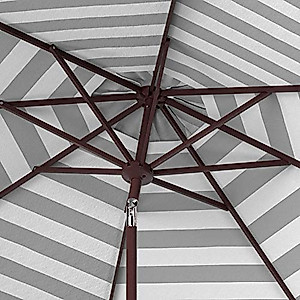 Safavieh PAT8104A Outdoor Iris Fashion Line Black and White 11-Foot Round UV Protected Umbrella