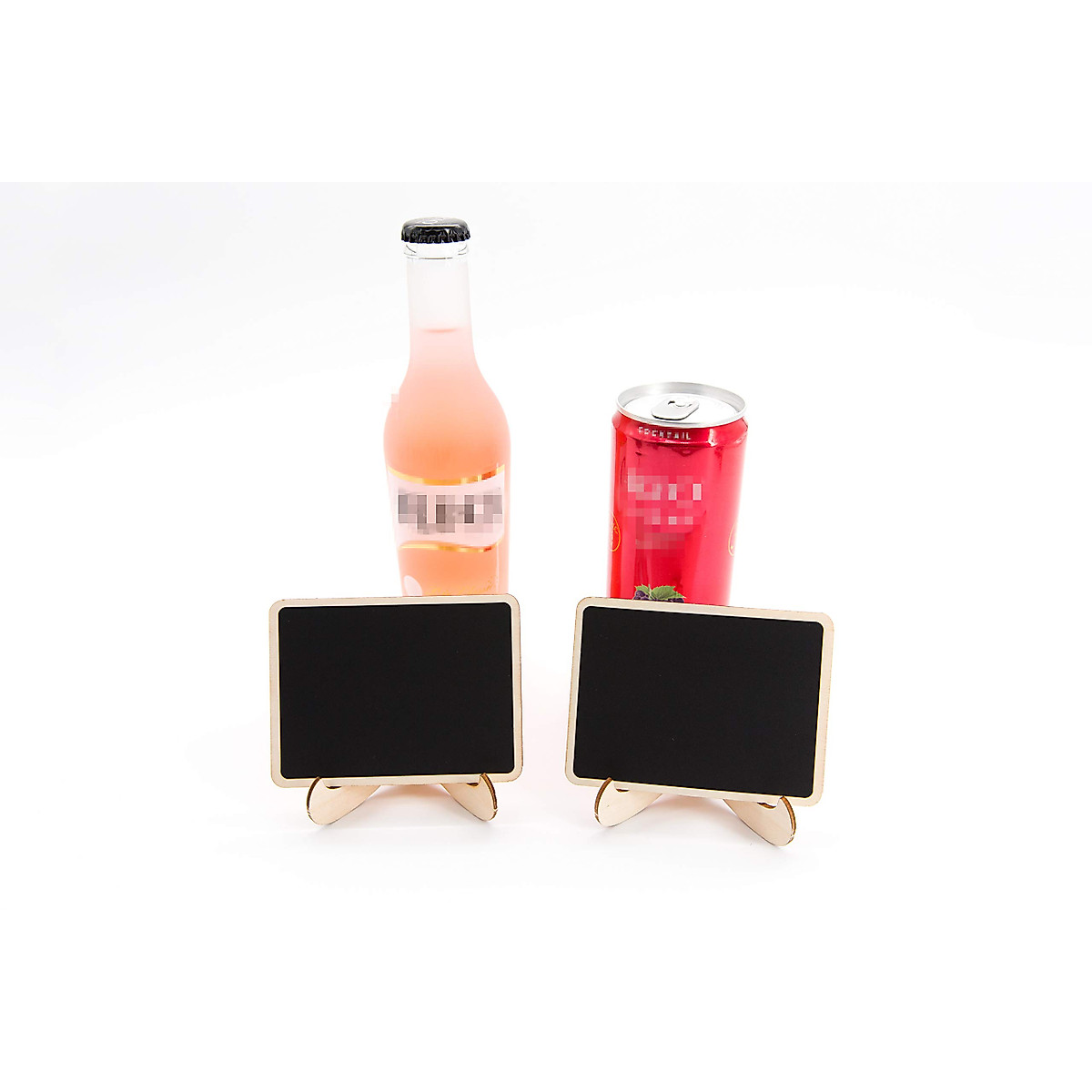 20 Pack Wood Mini Chalkboards Signs with Support Easels, Place Cards, Small Rectangle Chalkboards Blackboard for Weddings, Birthday Parties, Message Board Signs and Event Decorations