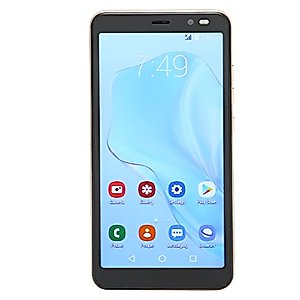 5.45 Inch Screen Dual Sim Mobile Phone, MTK6779 Quad Core CPU 3 Card Slots ABS Smooth Running Speed Unlock Smartphone for Playing Games (Gold)