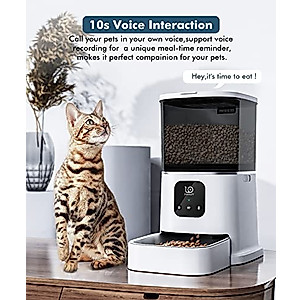 ZOKALEY Automatic Cat Feeders,2.4G WiFi Enabled Programmable Pet Feeder for Dog and Cat,Timed Pet Food Dispenser with Portion Control,APP Remote Control &10s Voice Recorder,B-White