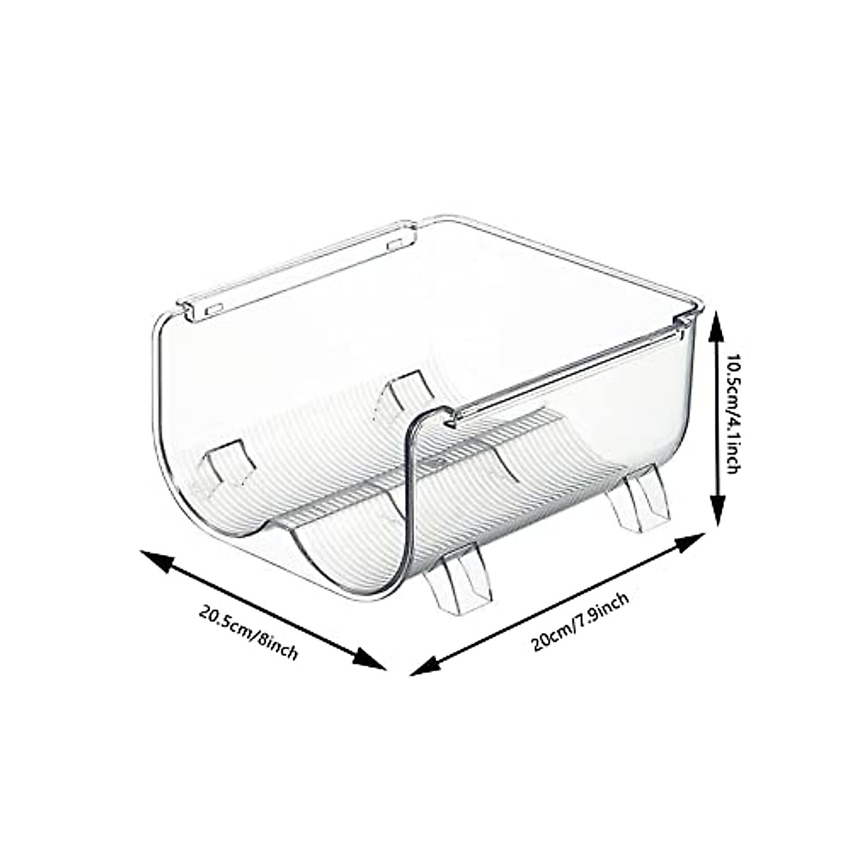 Clear Plastic Free-Standing Stackable 4 Bottle Storage Holder Rack - Water, Wine, and Drink Organizer Shelf for Kitchen Countertop, Cabinet, Pantry, Fridge