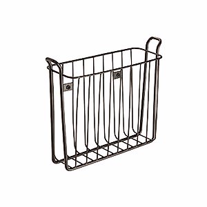 iDesign Classico Steel Wire Wall Mount Newspaper and Magazine Holder Rack for Bathroom Organization, Bronze