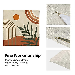 BETGINY Boho Pillow Covers 18X18 Inch Set of 2 for Bohemian Mid Century Throw Pillow Covers Green Leaves Cushion Cases Farmhouse Decorative Outdoor Pillow Covers for Couch Home Sofa Living Room