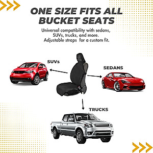 QIKCOVER Premium Waterproof Car Seat Cover - Sweatproof, Universal Fit, Non-Slip, Durable Protector for Dirt, Spills, Pet Claws - Auto, SUV, Truck Compatible (Black)