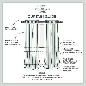 Exclusive Home Curtains Kochi Light Filtering Linen Blend Grommet Top Curtain Panel Pair, 54"x108", Dove Grey, 2 Piece