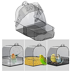 ＫＬＫＣＭＳ Bird Hanging Cage Feeder Bathing Tub for Parrots Pet Canary Accessories