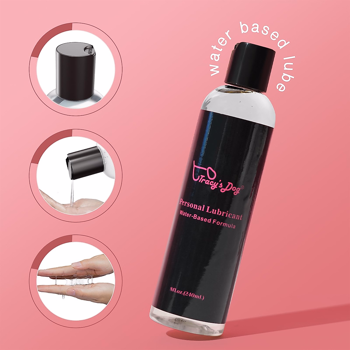 Tracy's Dog Water Based Lube,Lubricant for Women, Men and Couples 8 oz