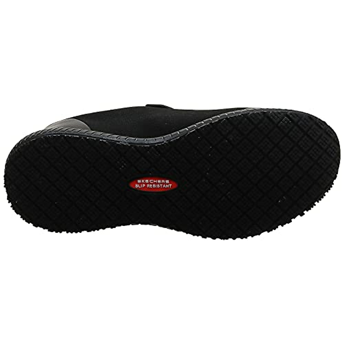 Skechers Womens Squad SR Food Service Shoe, Black Flat Knit, 8 US