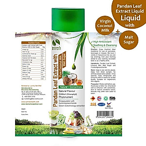 Fresh Vanilla of the East, Natural Asian Gourmet Baking Ingredient, Natural Flavor, Natural Color Chlorophyll of Pandan Leaf Extract With Virgin Coconut Milk Concentrate (200g) 2 Bottles