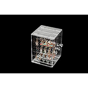 RANIT Acrylic Jewelry Storage Box Earring Display Stand Organizer Holder with 3 Vertical Drawer Transparent