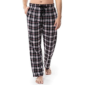 Fruit of the Loom Men's Yarn-dye Woven Flannel Pajama Pant, Black Plaid, X-Large