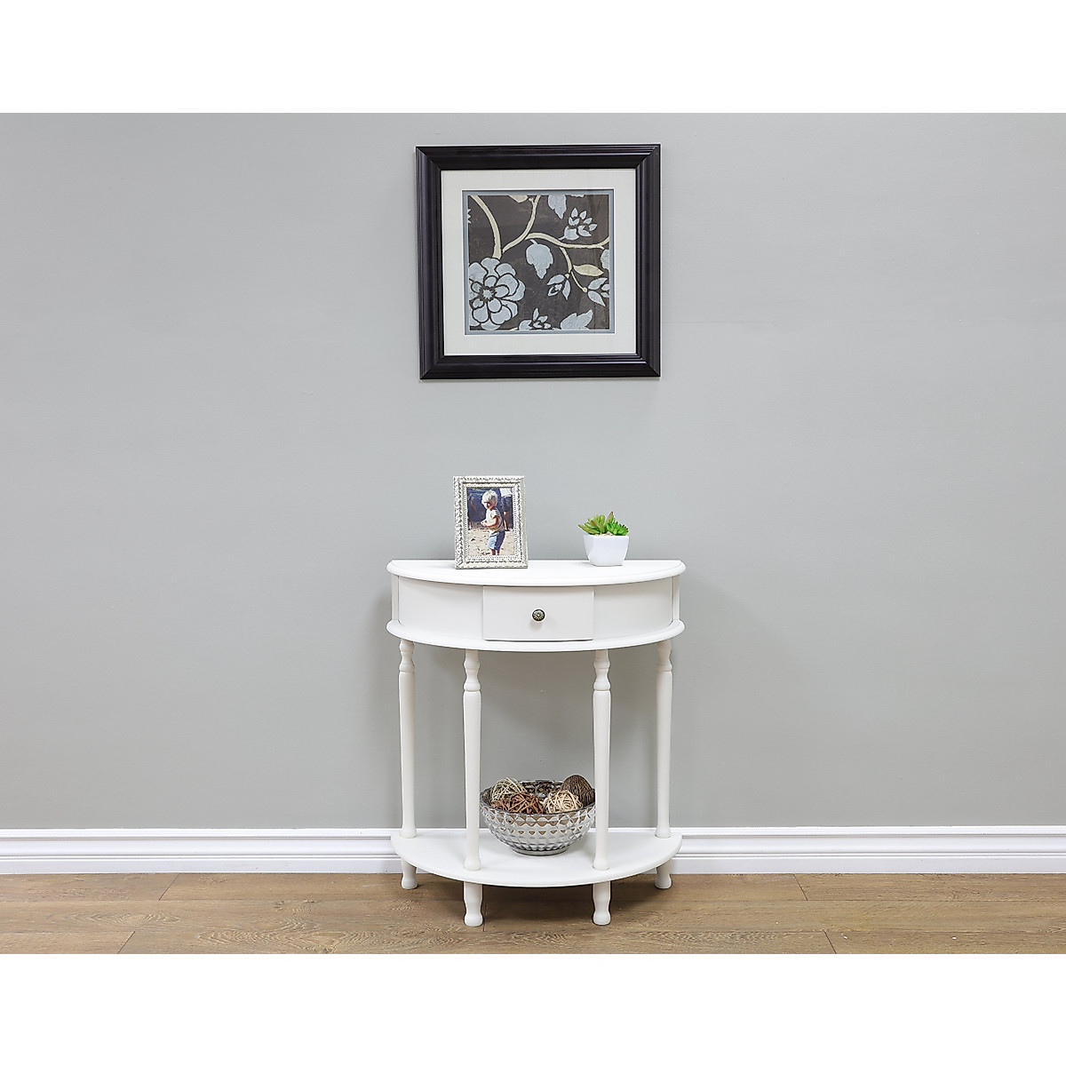 Frenchi Home Furnishing Canterbury End Table, 23.2 in x 11.62 in x 28.57 in, White