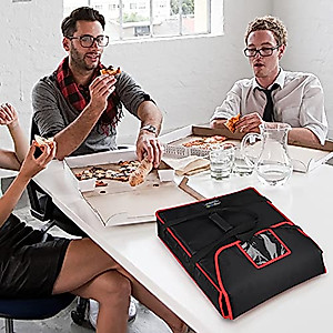 iceMi Pizza Bags for Delivery 18" X 18" X 5"Insulated Pizza Delivery Bag Moisture Free for Catering Food Delivery,Restaurant,Cookouts Black
